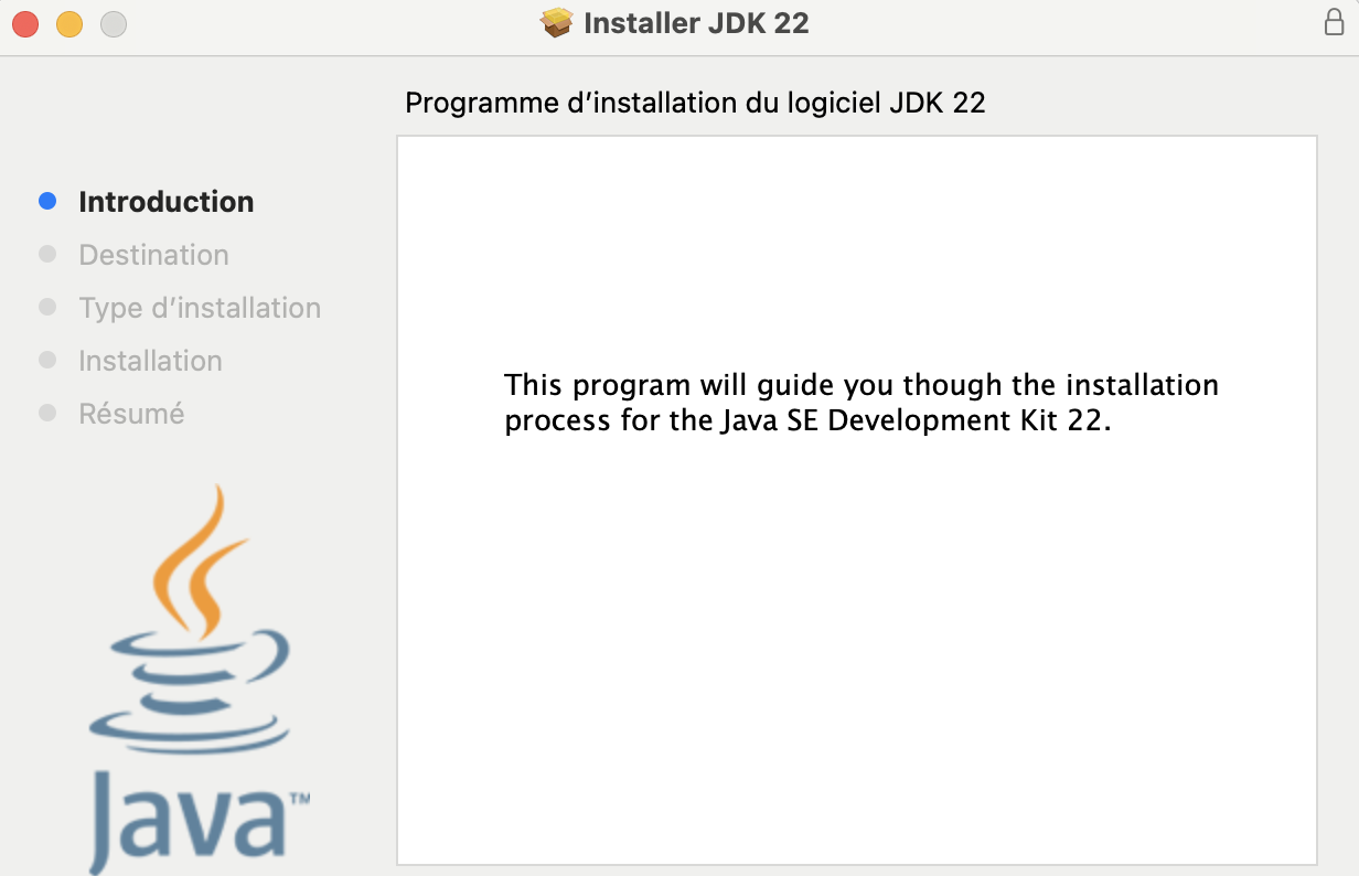 Lancer l'installation de Java [Installation de Karuta sur MacOs]